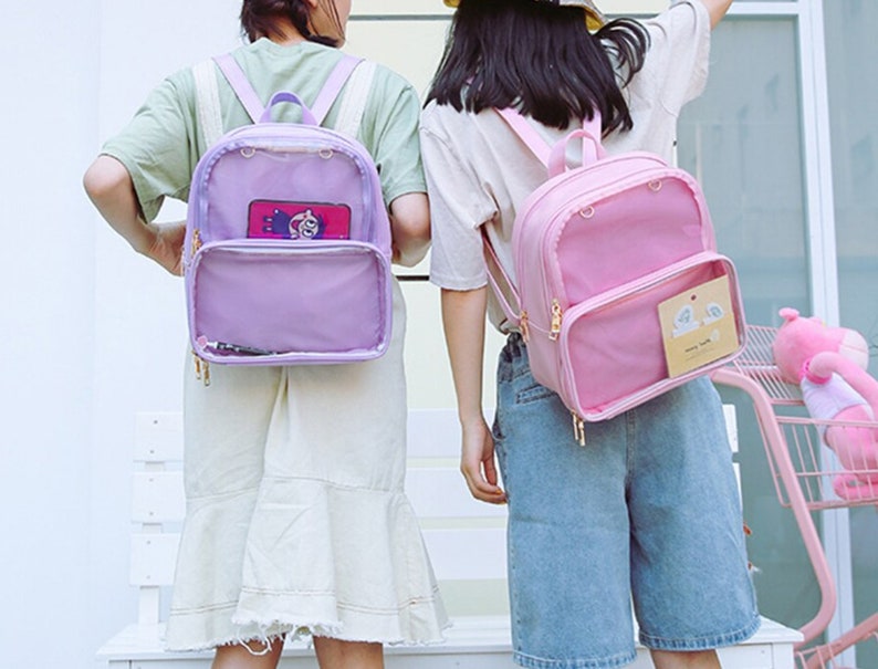 Ita Clear Kawaii Backpack Transparent Pin Collector Bag - Etsy