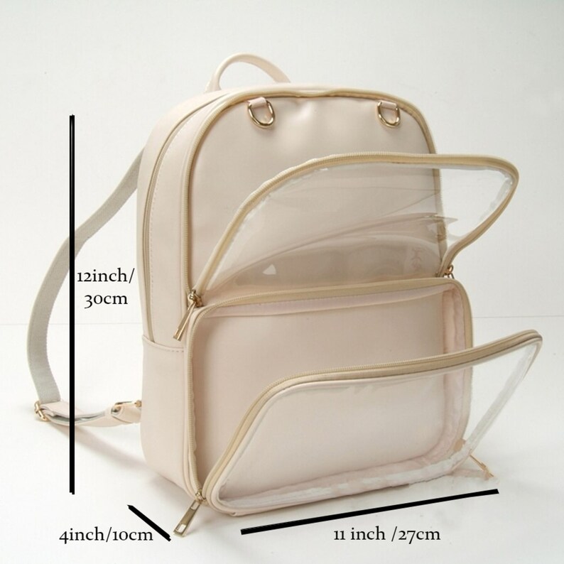 Ita Clear Kawaii Backpack Transparent Pin Collector Bag - Etsy