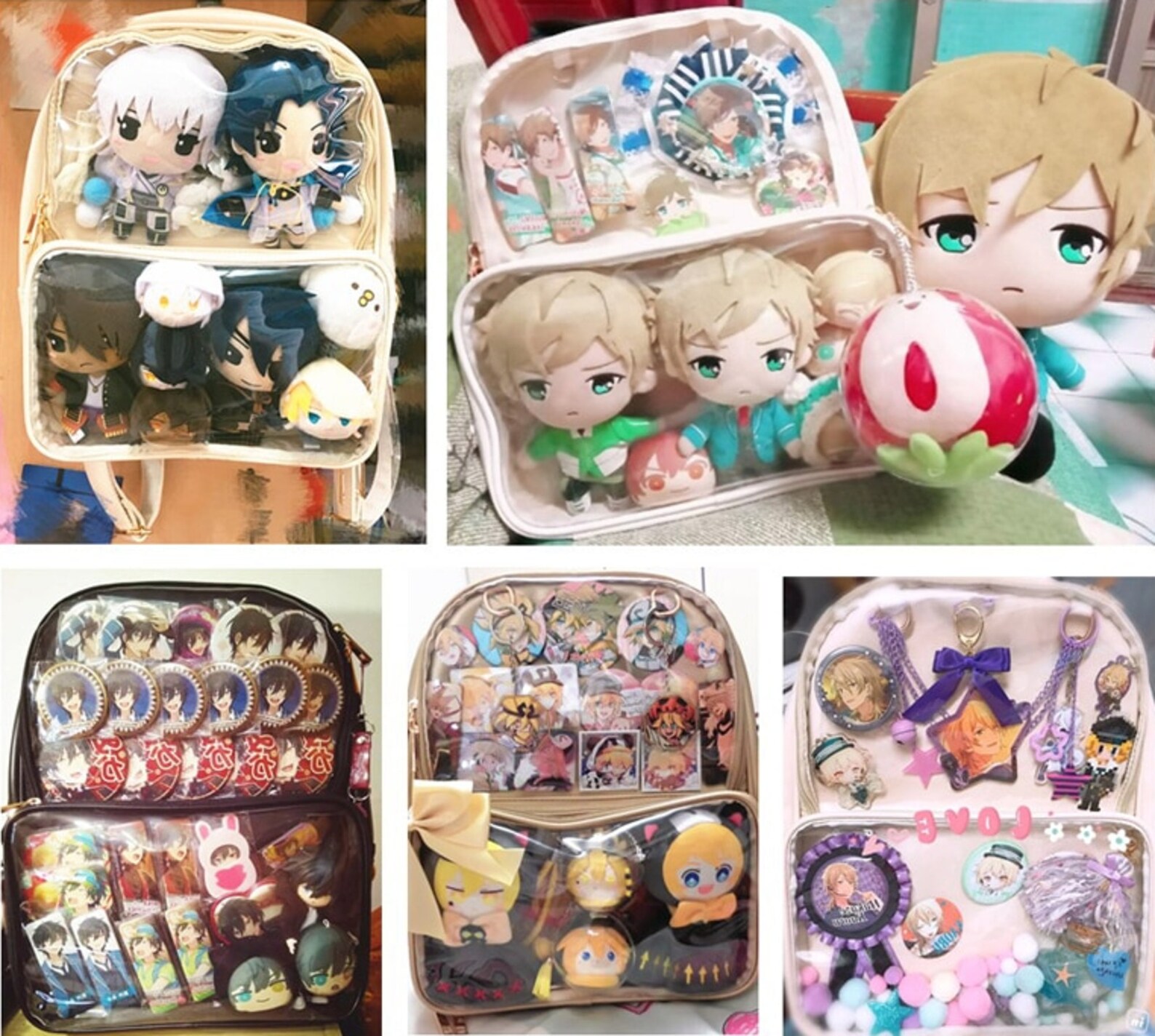 Ita Clear Kawaii Backpack Transparent Pin Collector Bag - Etsy