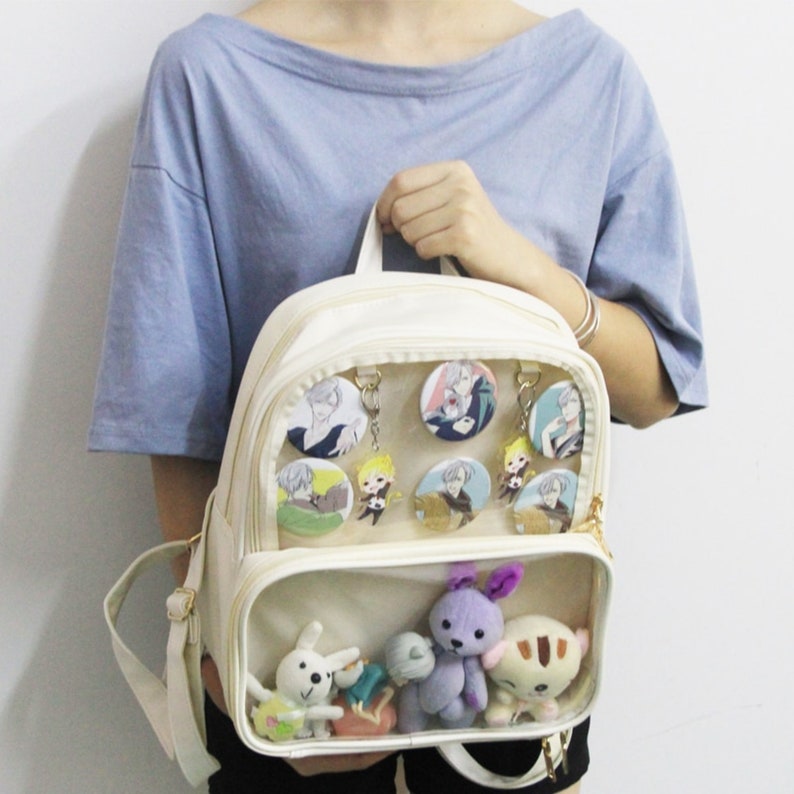 Ita Clear Kawaii Backpack Transparent Pin Collector Bag - Etsy