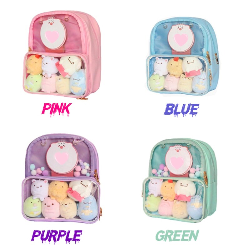 Ita Clear Kawaii Backpack Transparent Pin Collector Bag - Etsy