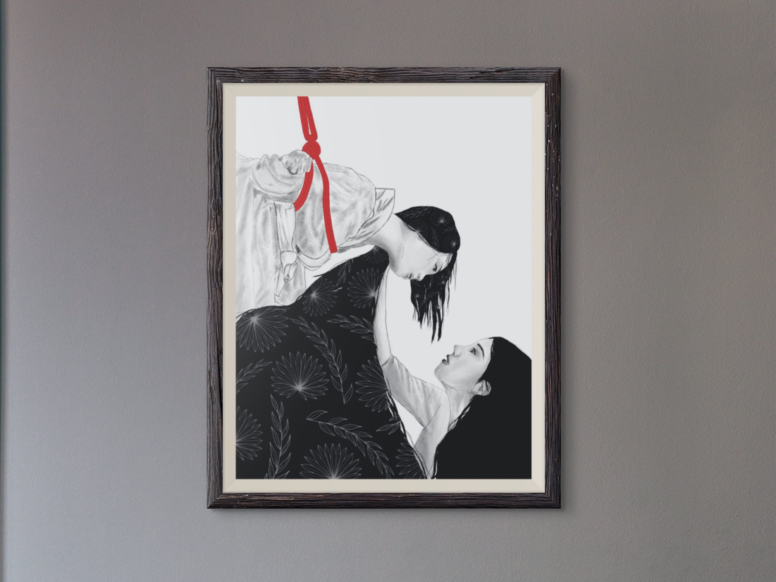 Sensual Lesbian Art Print Shibari Rope Bondages Restraints Etsy