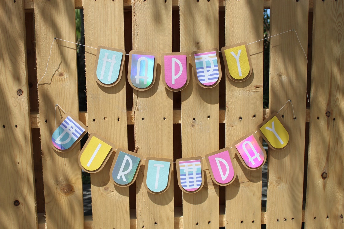 Retro Birthday Banner - Etsy