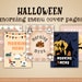 5 Halloween Morning Menu Cover Pages ONLY, Halloween Activity Pages ...