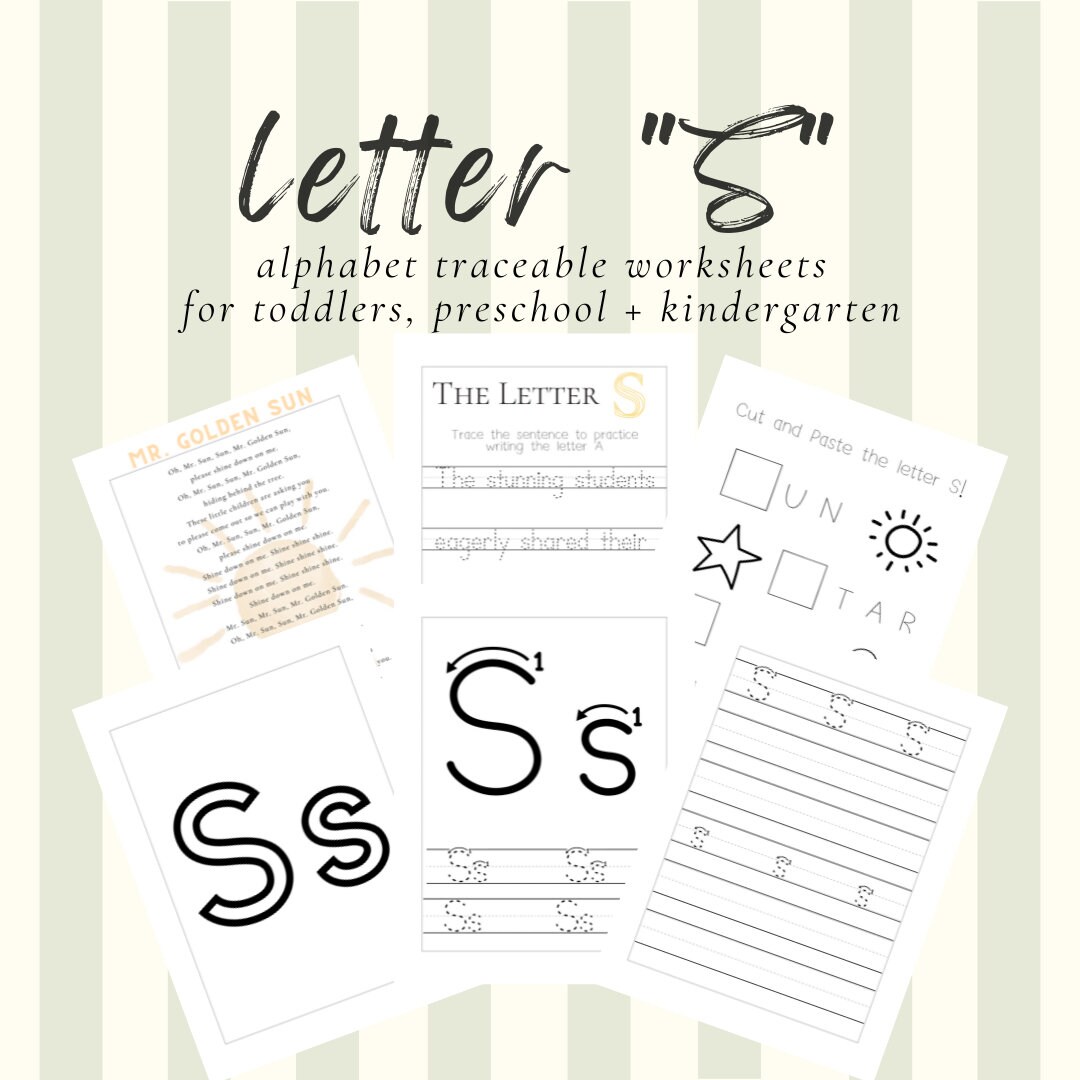 Letter S Tracing Printable, Morning Menu Inserts, ABC Printable, Letter ...