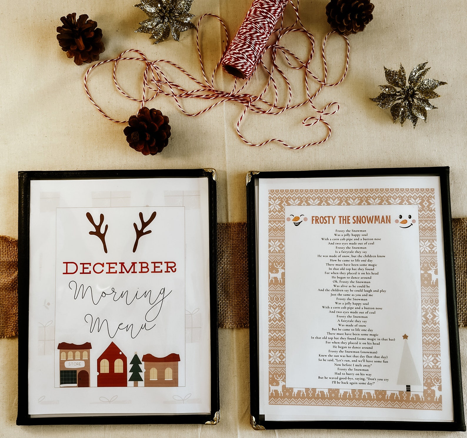December Christmas Morning Menu Homeschool & Preschool Digital Print - Etsy