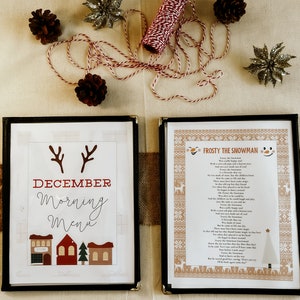 December Christmas Morning Menu Homeschool & Preschool Digital Print - Etsy