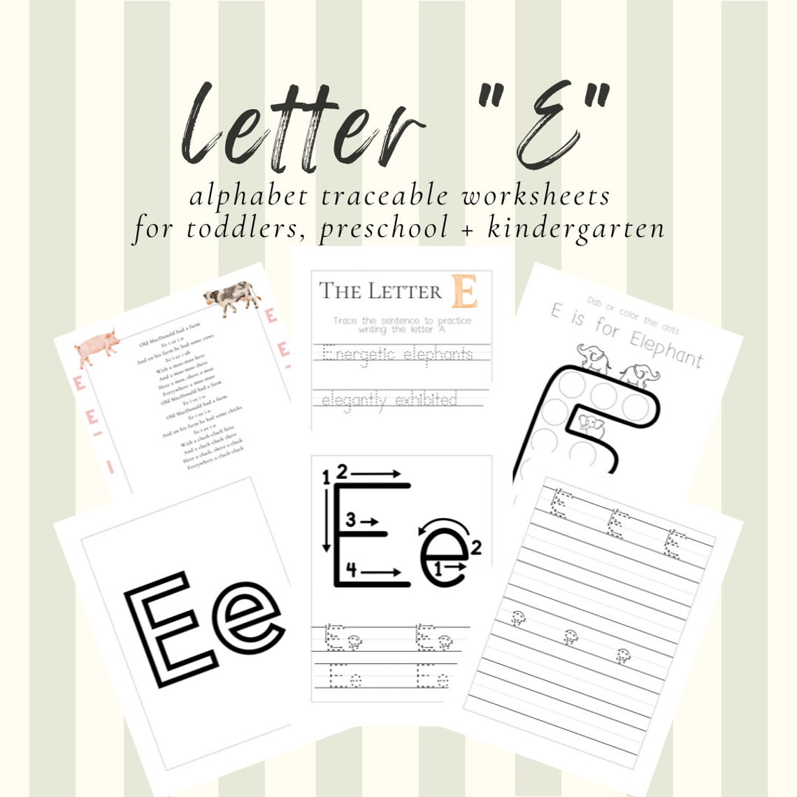 Letter E Tracing Printable Alphabet Tracing Worksheets ABC Printable ...