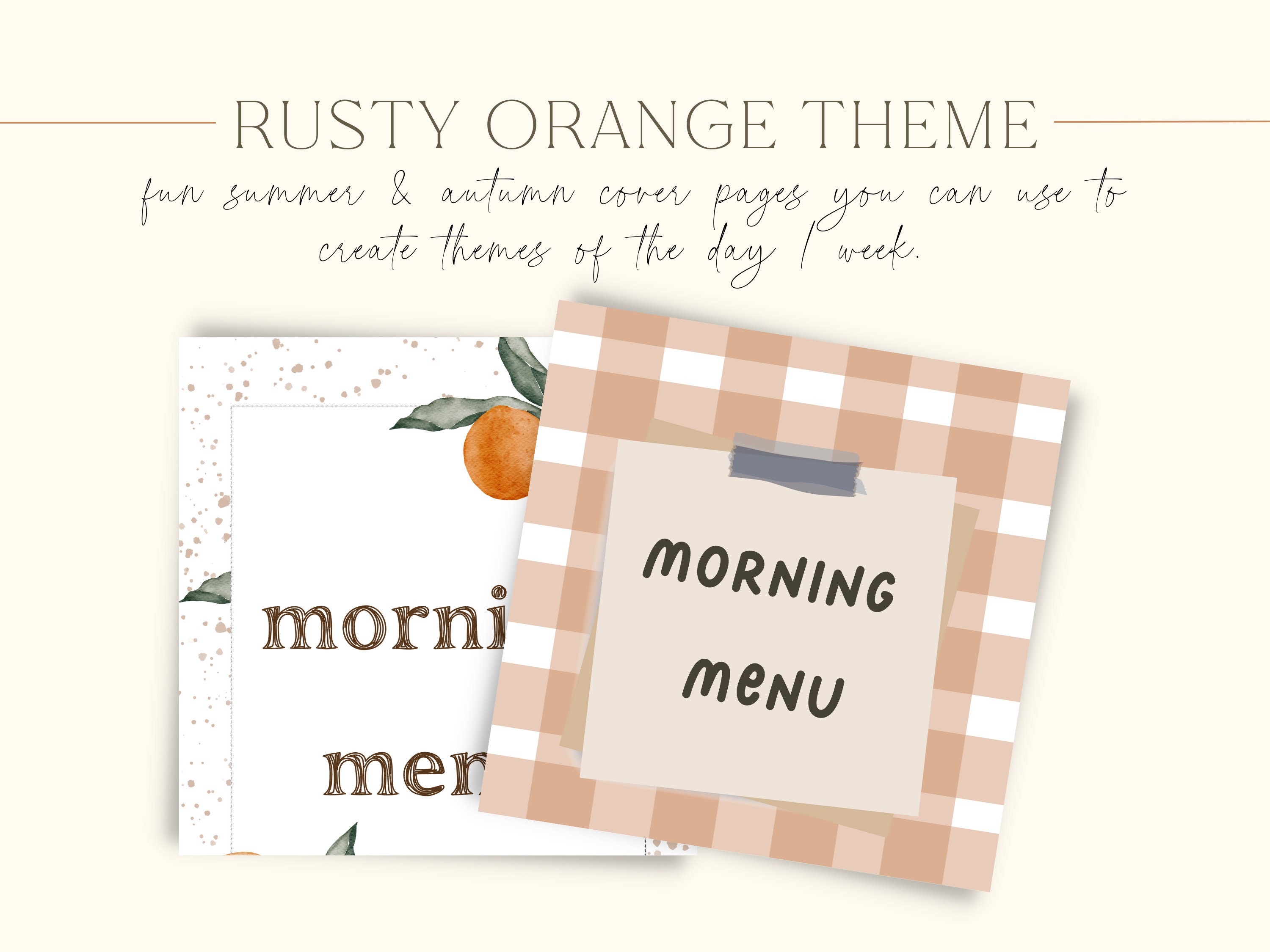 Rustic Morning Menu Cover Pages ONLY | Homeschooling Morning Circle ...