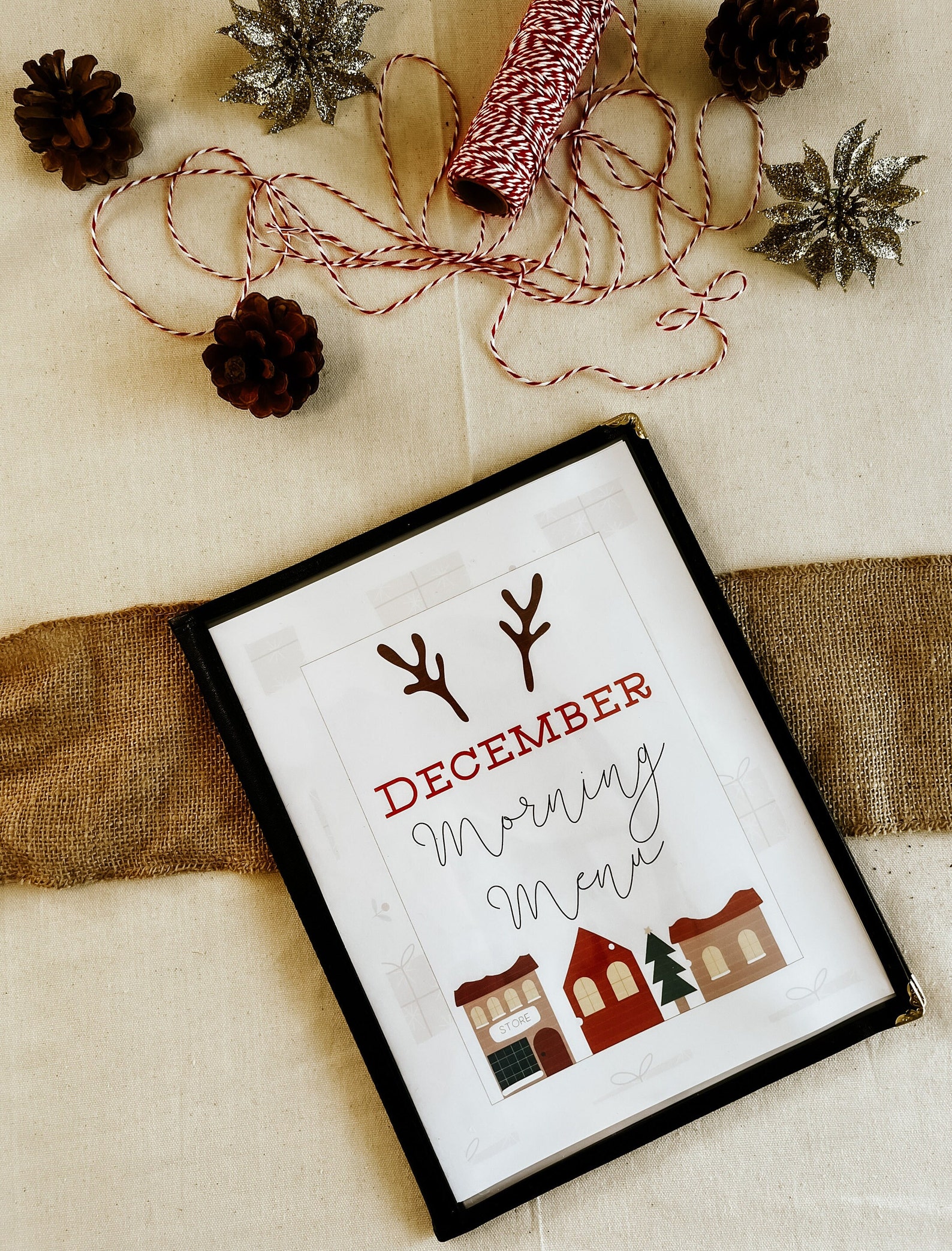 December Christmas Morning Menu Homeschool & Preschool Digital Print - Etsy
