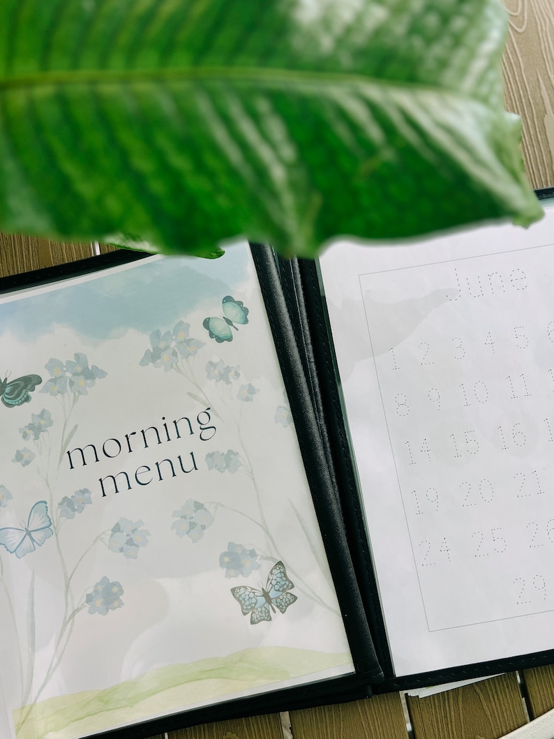 Nature Inspired Simple Morning Menu Digital Print Circle - Etsy
