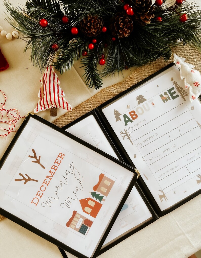 December Christmas Morning Menu Homeschool & Preschool Digital Print - Etsy