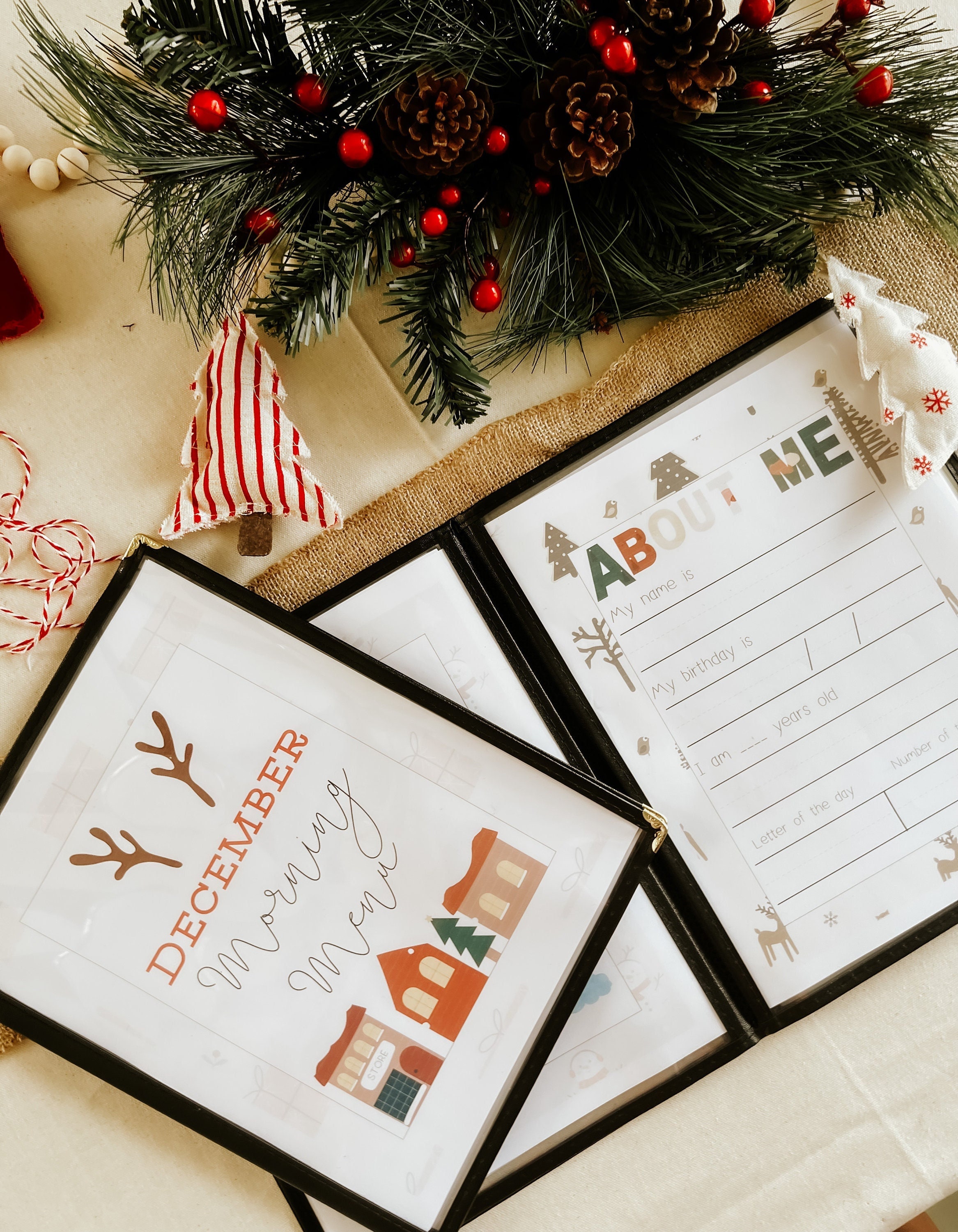 December Christmas Morning Menu Homeschool & Preschool Digital Print - Etsy