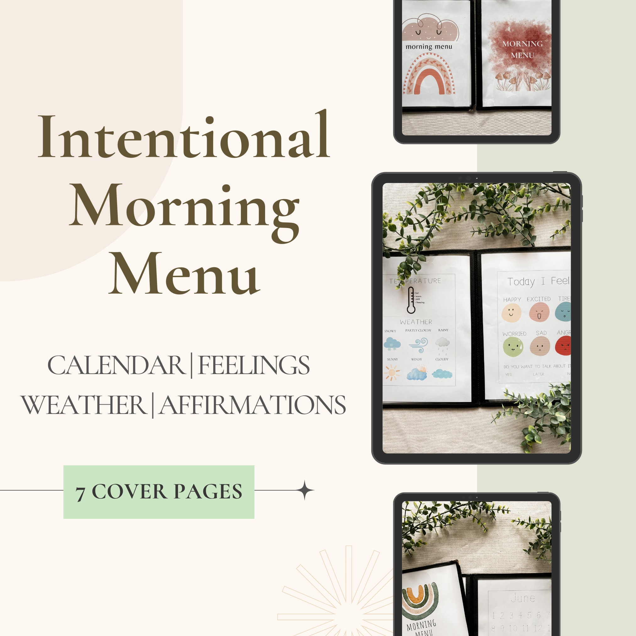Simple Morning Menu Set | Morning Time Digital Prints | Homeschooling ...