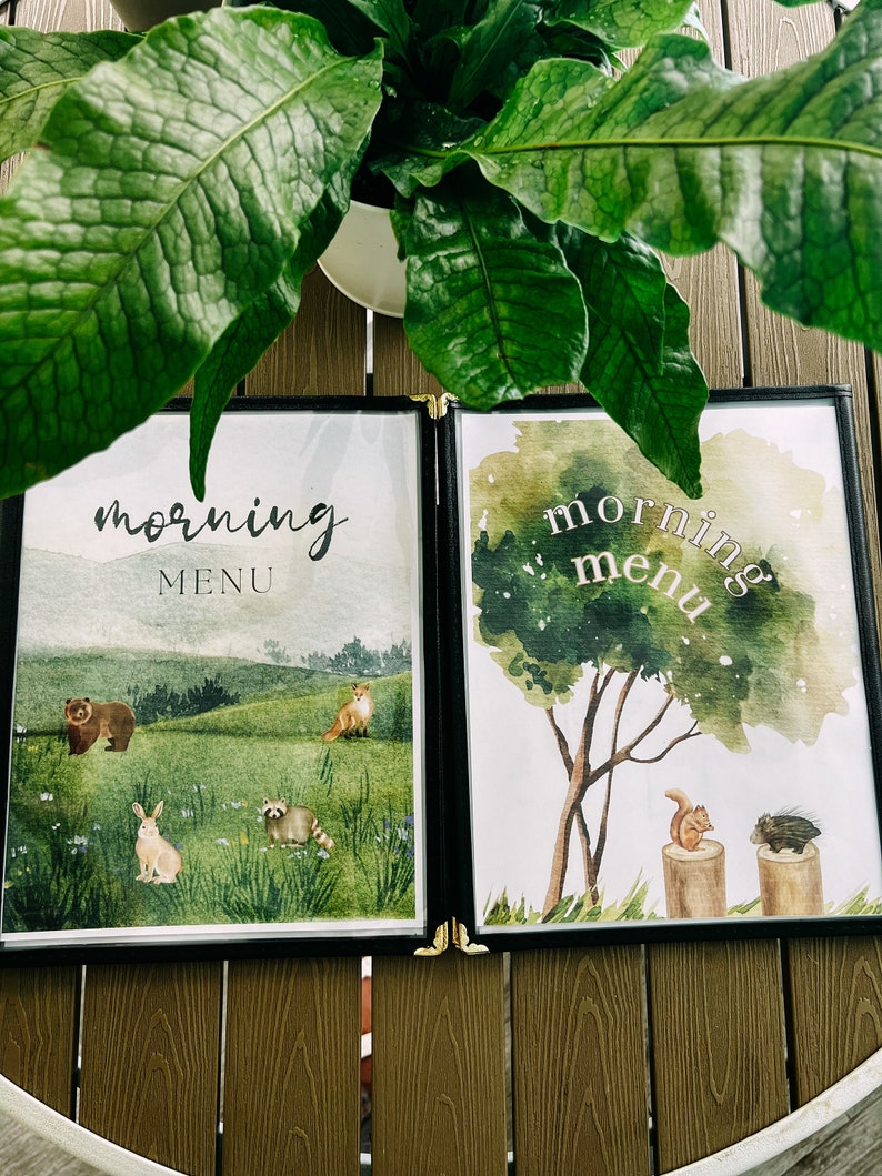Nature Inspired Simple Morning Menu Digital Print Circle - Etsy
