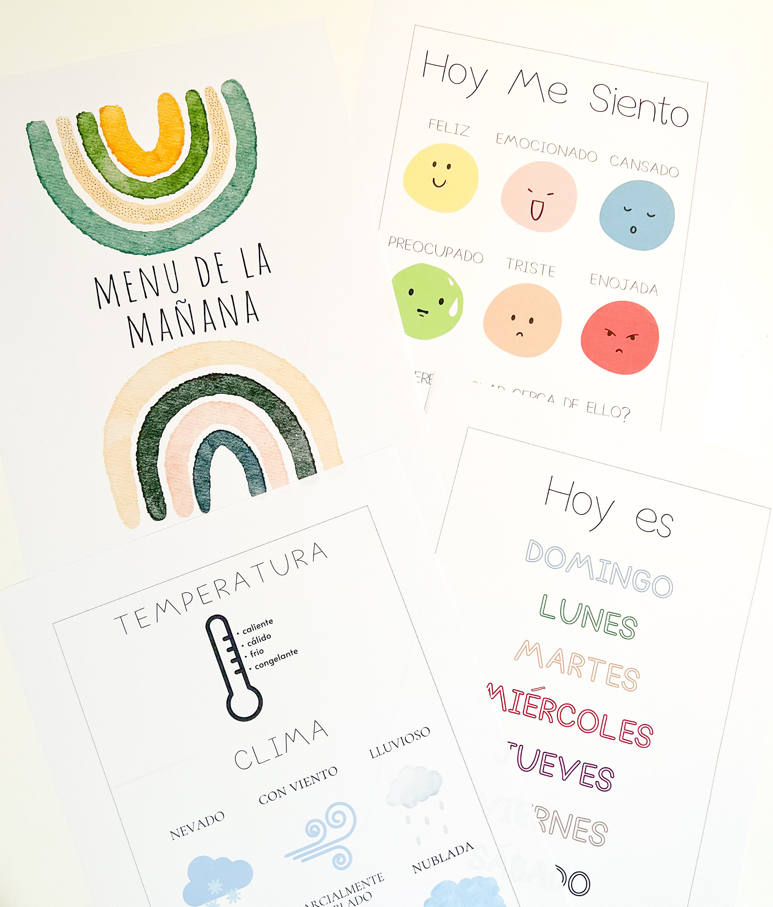 Spanish Morning Menu Printable, Morning Basket, Bilingual Prints ...
