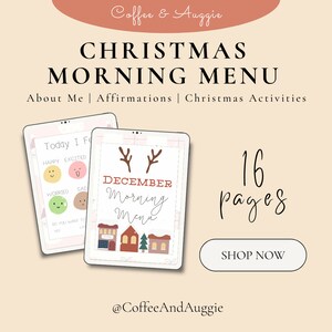 December Christmas Morning Menu Homeschool & Preschool Digital Print - Etsy