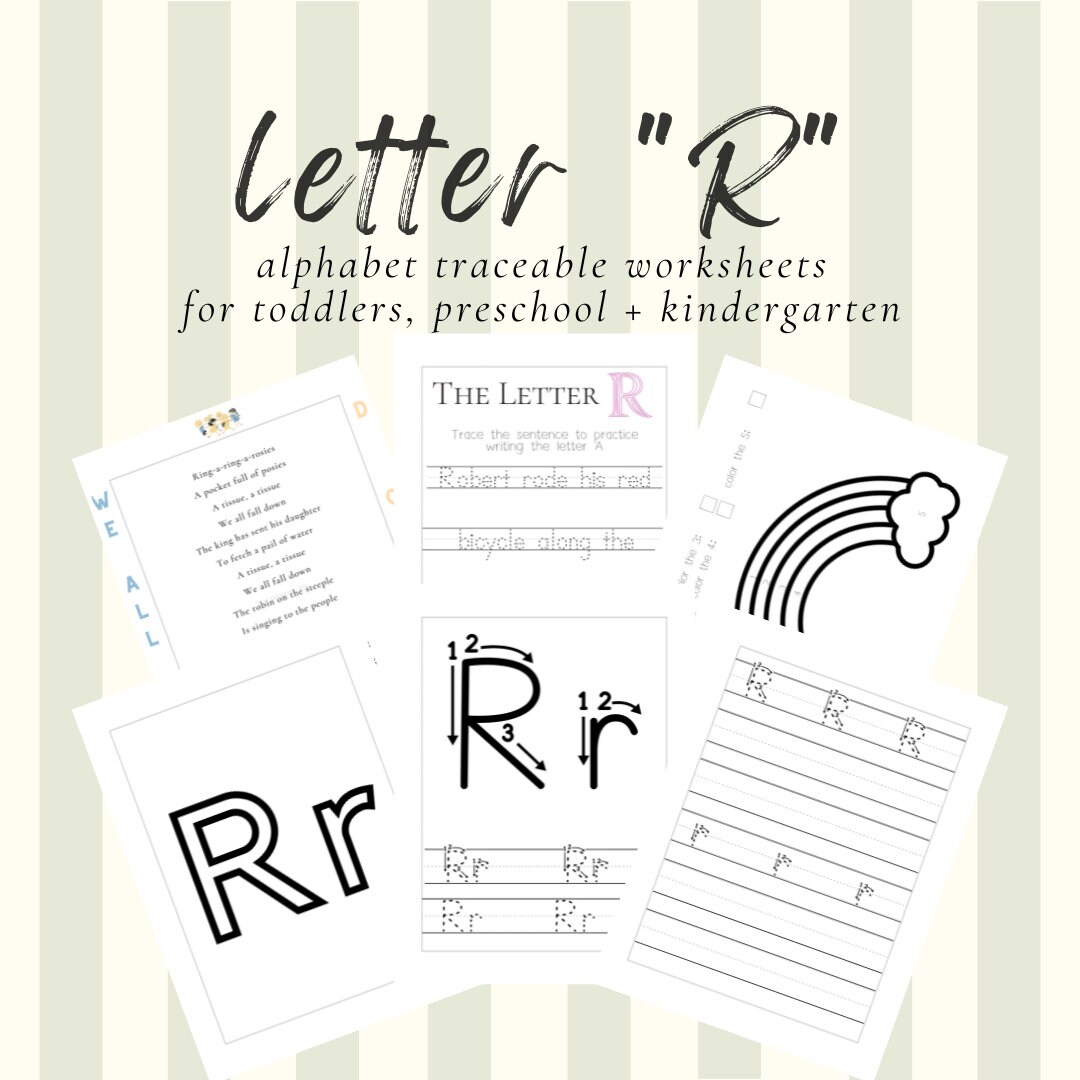 Letter R Tracing Printable, Morning Menu Inserts, ABC Printable, Letter ...
