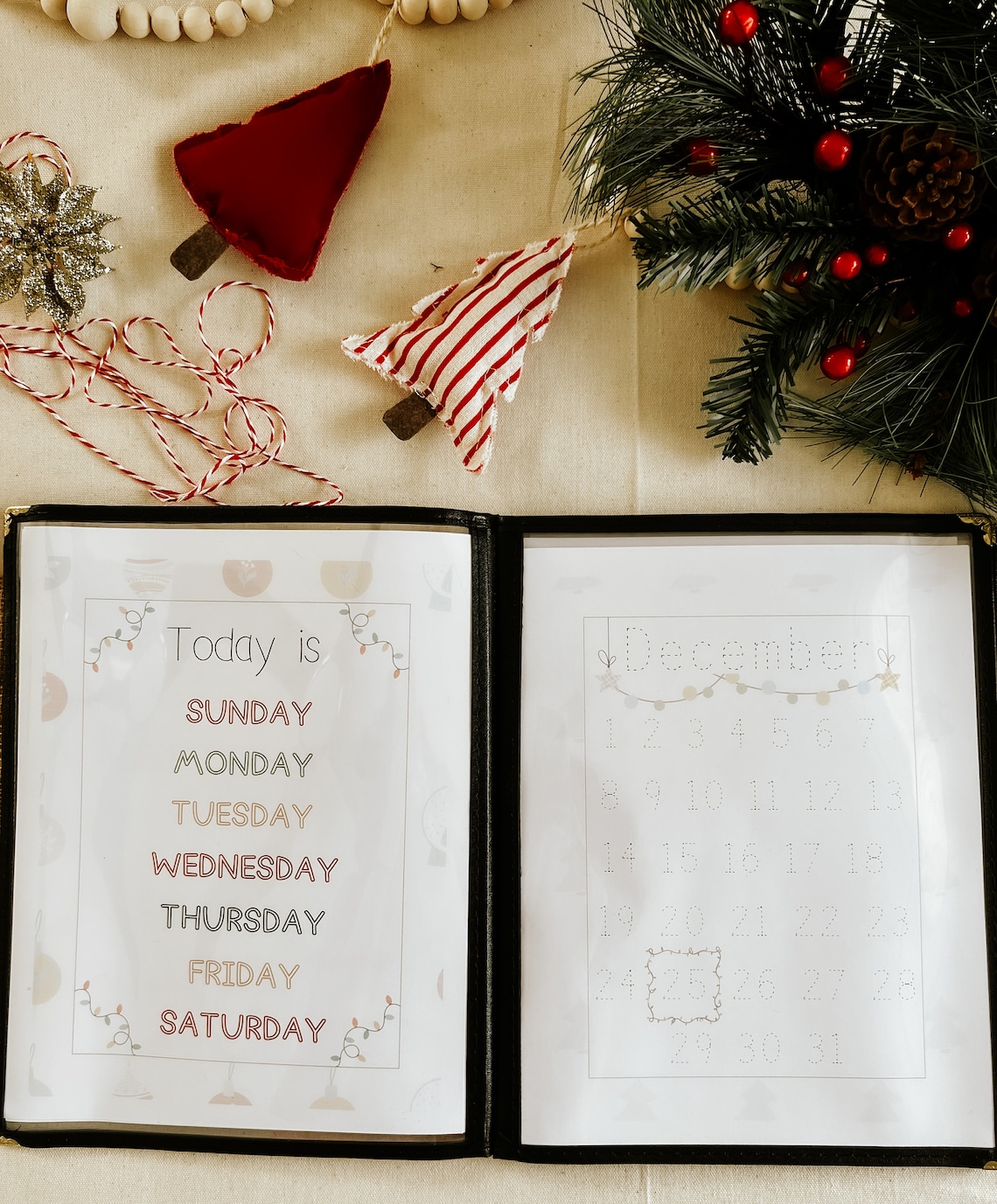 December Christmas Morning Menu Homeschool & Preschool Digital Print - Etsy