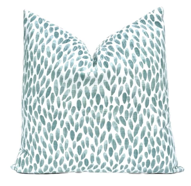 Aqua and White Dots / Petal Throw Pillow - Rayne Pillow Cover - Etsy