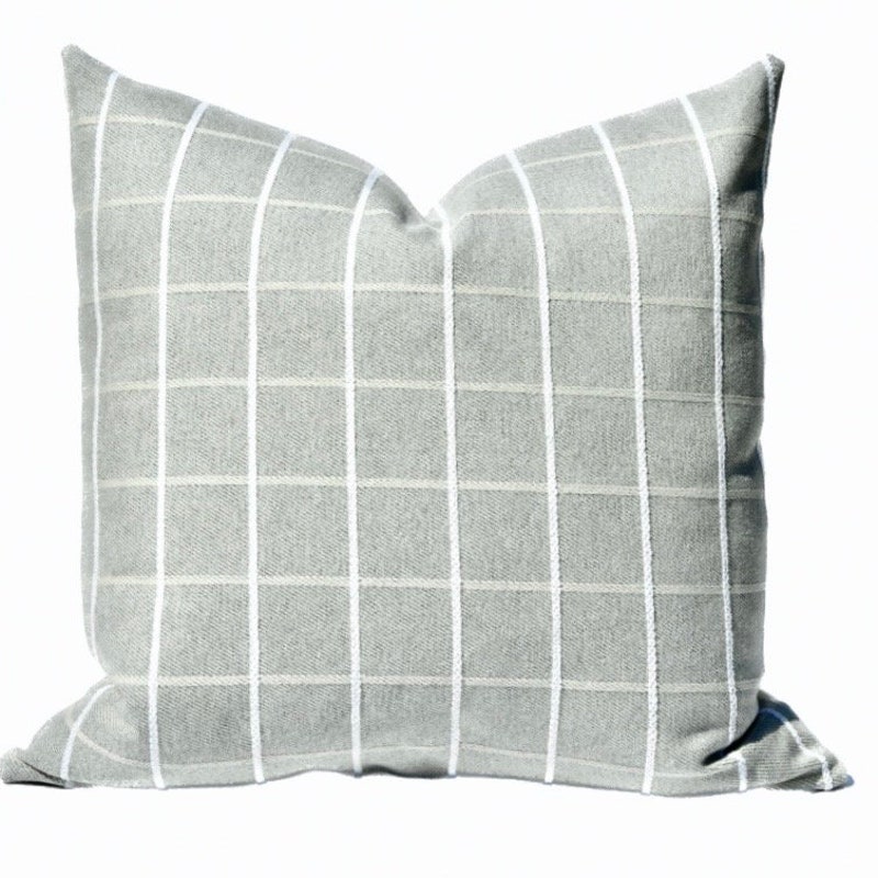 Gray Plaid Pillow - Etsy