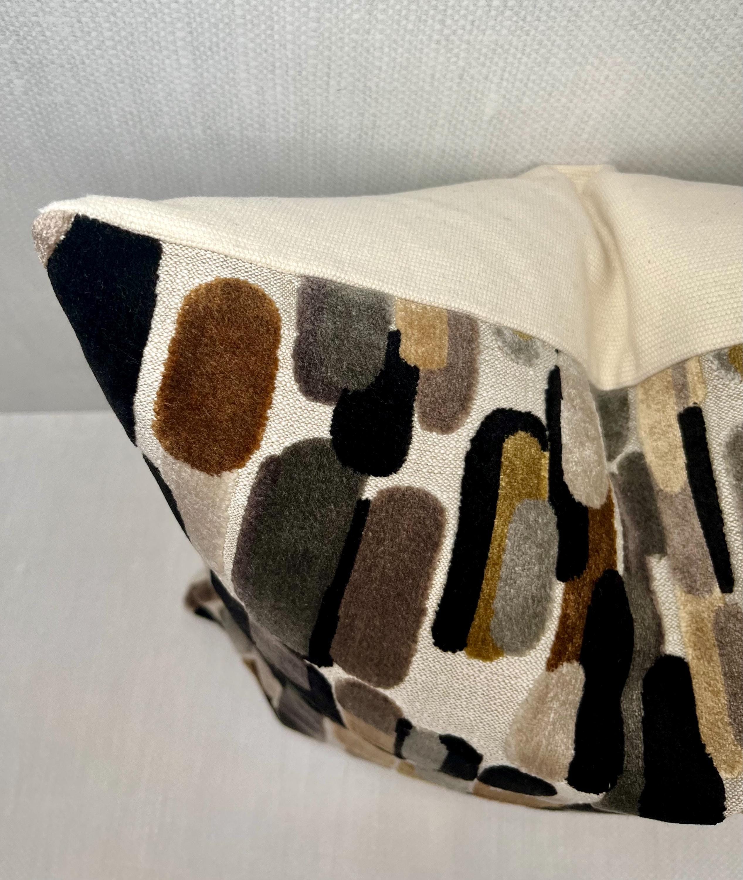 Geometric Oval Velvet Pillow Cover - River - Etsy