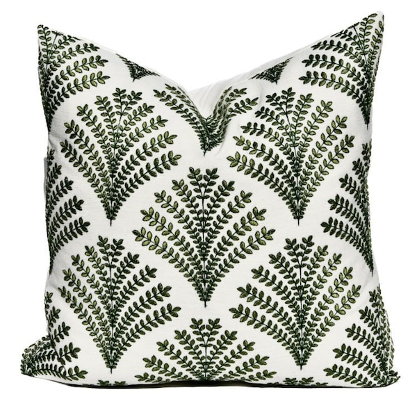 Embroidered Fern Pillow Covers - Etsy