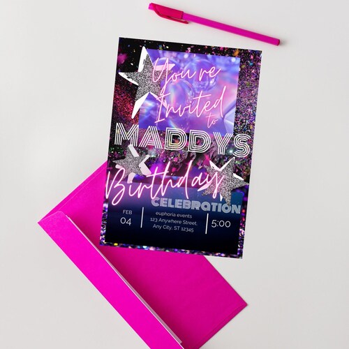 Euphoria 21 Birthday Party Invitation - Etsy