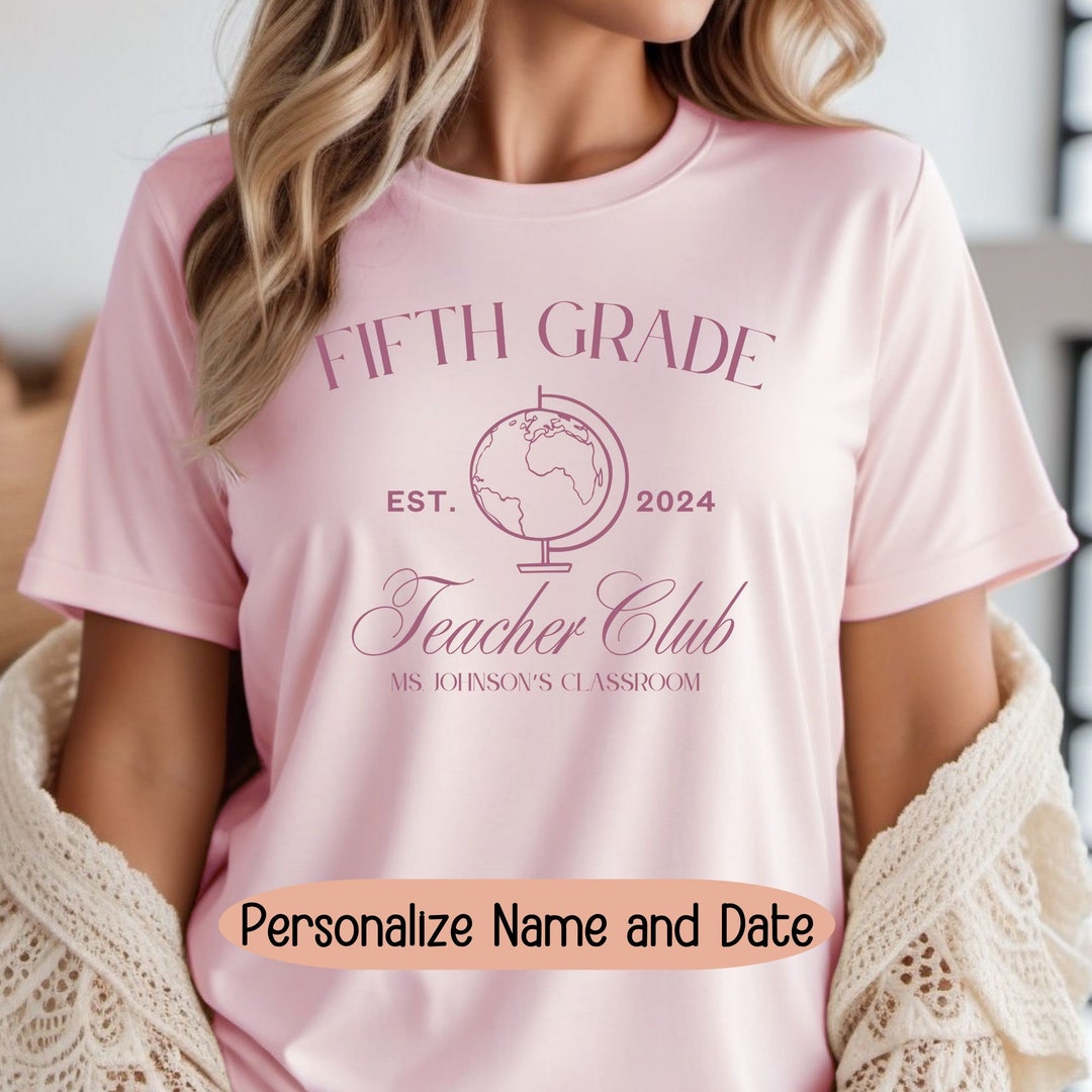 Personalized Fifth Grade Teacher Shirt, Custom Fifth Grade Teacher Tee ...