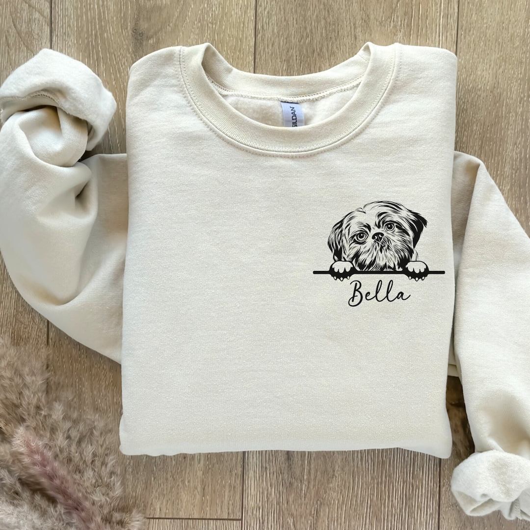 Shih Tzu Personalized Sweatshirt, Custom Shih Tzu Sweatshirt, New Dog ...