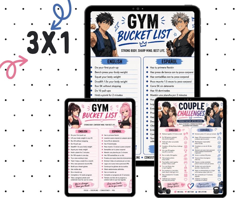 Fitness Gym Workout Bucket List Planner (digital Download) - Etsy
