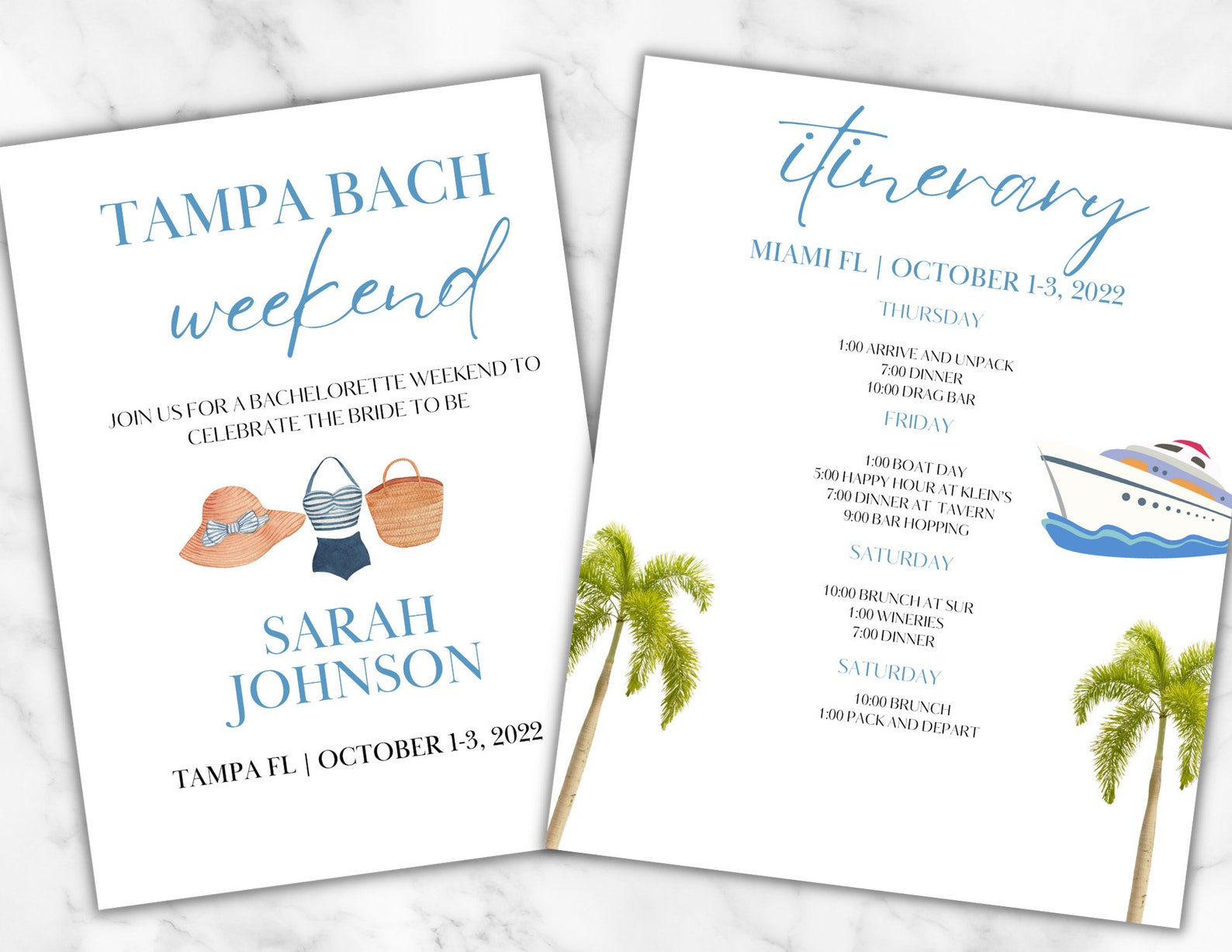Tampa Bachelorette Itinerary | Bachelorette Party | Instant Download ...