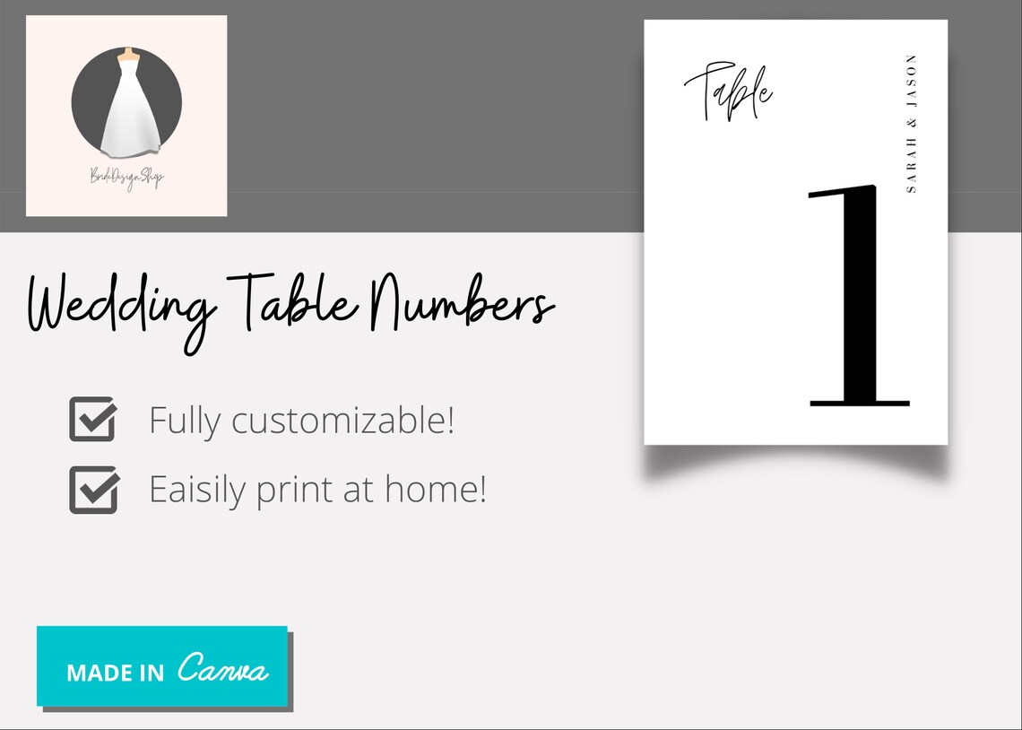 Classic Modern Wedding Table Numbers Wedding Reception Decor - Etsy