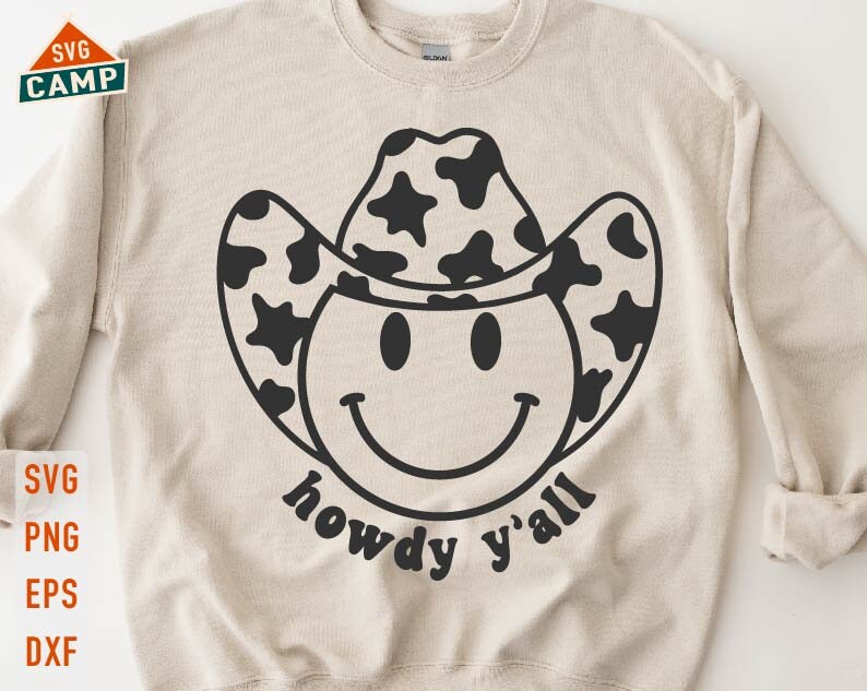 Howdy Yall Svg Cowboy Smiley Svg Howdy Svg Cowboy Svg - Etsy