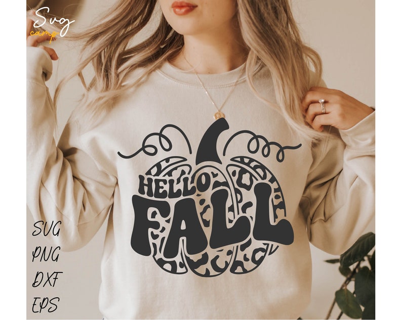 Hello Fall Svg Fall Svg Fall Vibes Svg Leopard Pumpkin Svg - Etsy