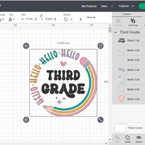 Hello Third Grade Svg, First Day of School Svg, Hello 3rd Grade Svg ...