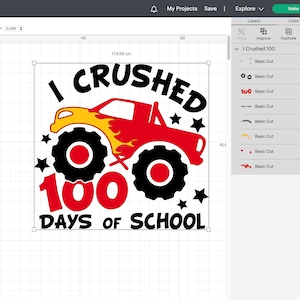 I Crushed 100 Days of School Svg, Boys 100th Day Svg, Boy Big Monster ...
