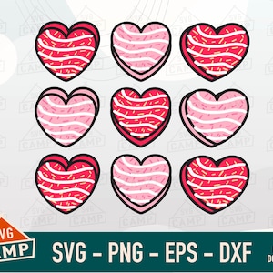 Valentine Heart Cakes Svg Bundle Candy Heart Svg Valentine - Etsy