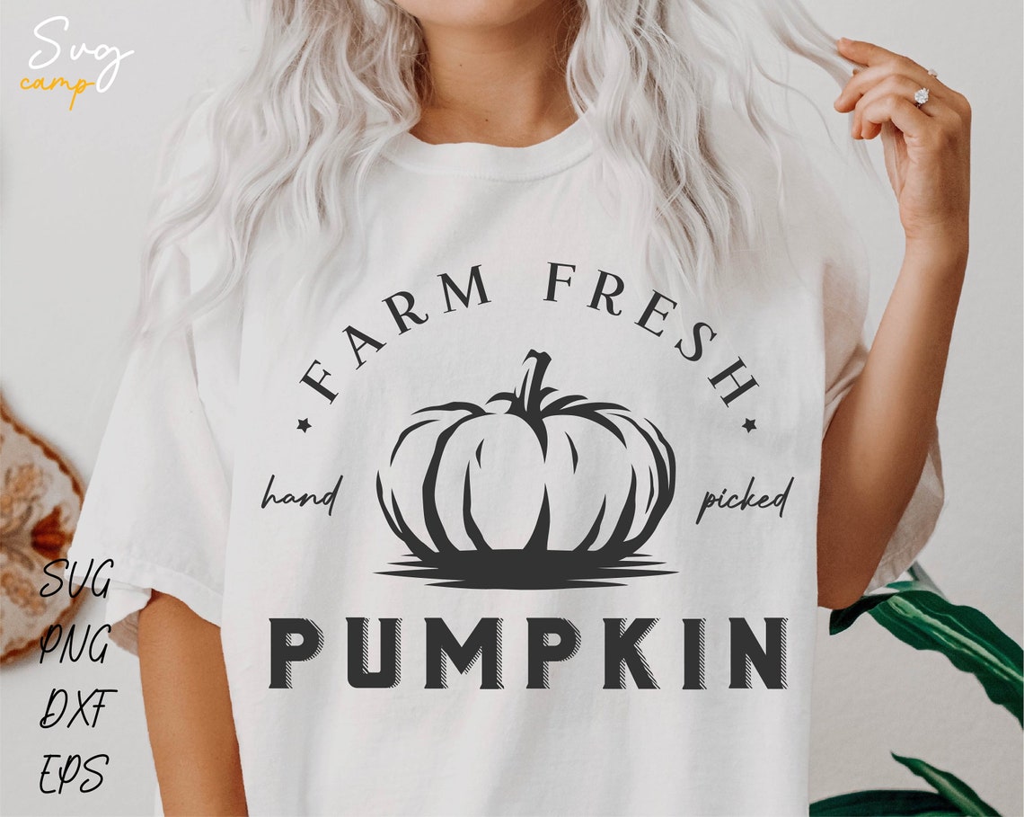 Farm Fresh Pumpkin Hand Picked Svg Farm Fresh Svg Fall Svg - Etsy