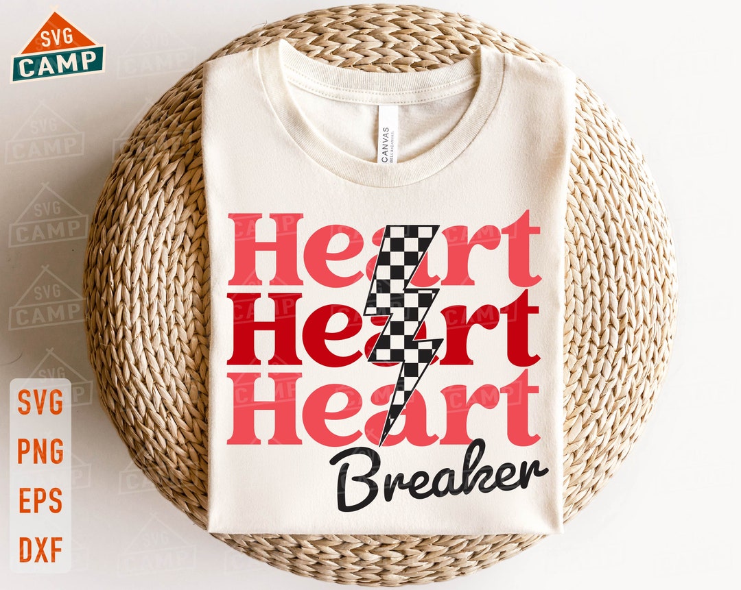 Heart Breaker Svg, Retro Valentine Svg, Broken Heart Svg, Heartbreak ...