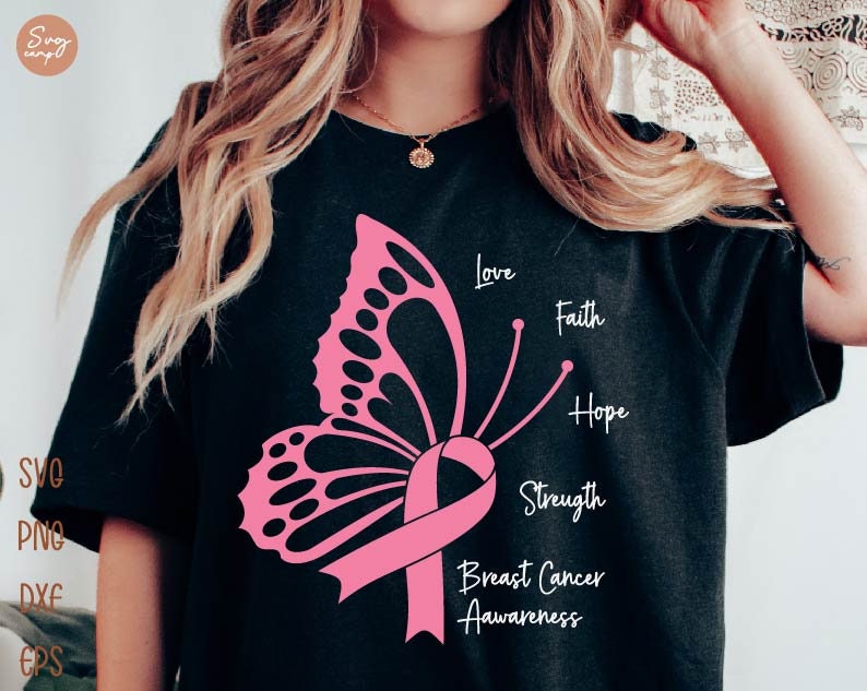 Breast Cancer Svg Butterfly Ribbon Svg Cancer Ribbon Svg - Etsy UK