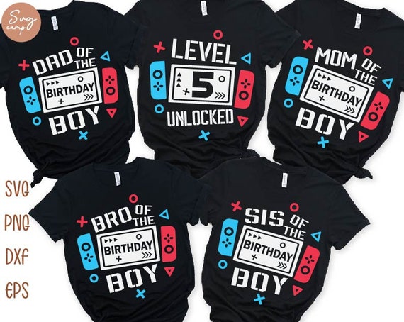 Level 5 Unlocked Birthday Family Svg Bundle 5th Birthday Boy - Etsy