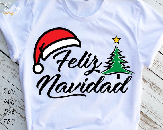 Feliz Navidad Svg Spanish Christmas Svg Santa Hat Svg Merry - Etsy