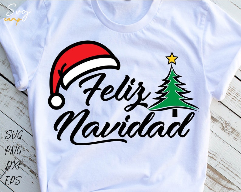 Feliz Navidad Svg Spanish Christmas Svg Santa Hat Svg Merry - Etsy