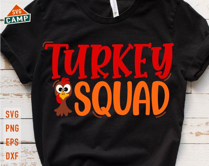 Turkey Squad Svg Thanksgiving Svg Turkey Face Svg Kids Fall - Etsy