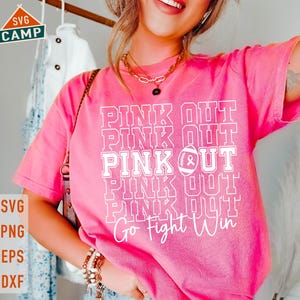 Pink Out Football Svg, Fight Cancer Pink Ribbon Svg, Pink Out Svg ...