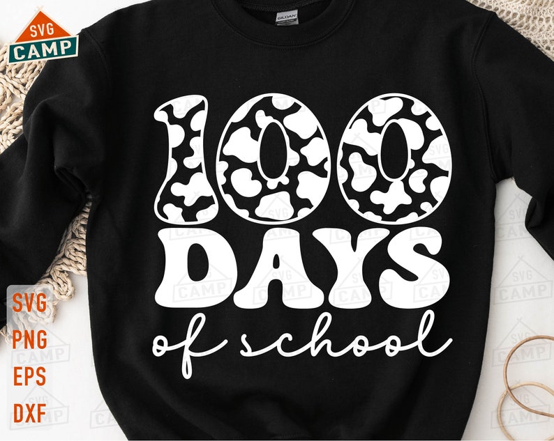 100 Days of School Cow Pint Svg Happy 100 Days of School Svg - Etsy