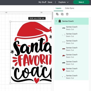 Santas Favorite Coach Svg, Funny Christmas Coach Svg, Cheer Coach Svg ...