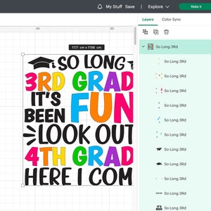 So Long 3rd Grade Svg, Third Grade Graduation Svg, Last Day of School ...