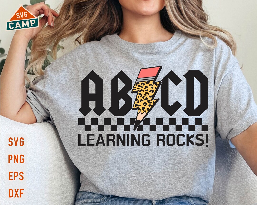 ABCD Learning Rocks Svg, Teacher Rock Svg, Teach Love Inspire, Teacher ...